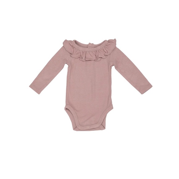 Angel Dear | One Pieces | Nwt Angel Dear Rib Silver Pink Ruffle Collar ...